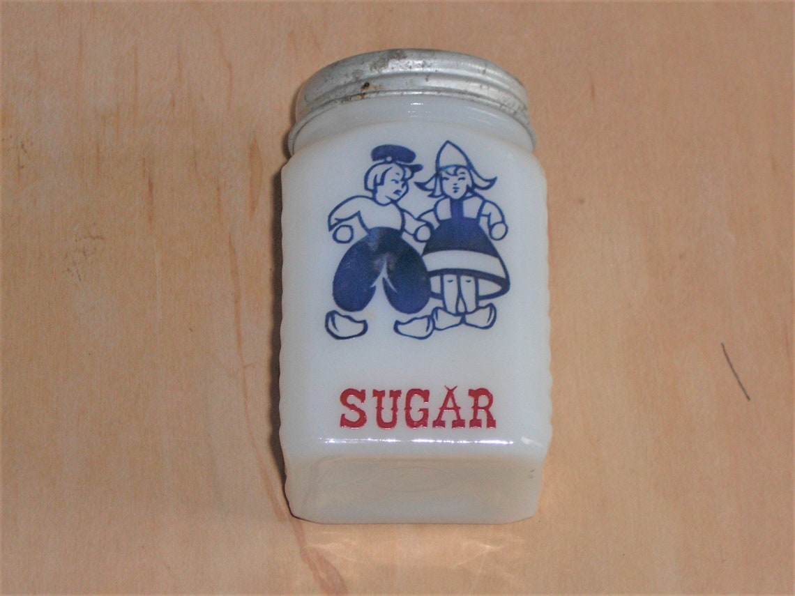 Vintage Milk Glass SUGAR Shaker Dutch Boy Girl - Etsy