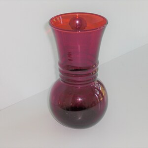 Fire King Royal Ruby Red Vase Original Label by Anchor Hocking - Etsy