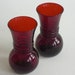 2 Fire King Royal Ruby Red Ball Vases - Etsy