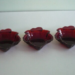Set of 3 Fire King Ruby Red Maple Leaf Dishes - Etsy