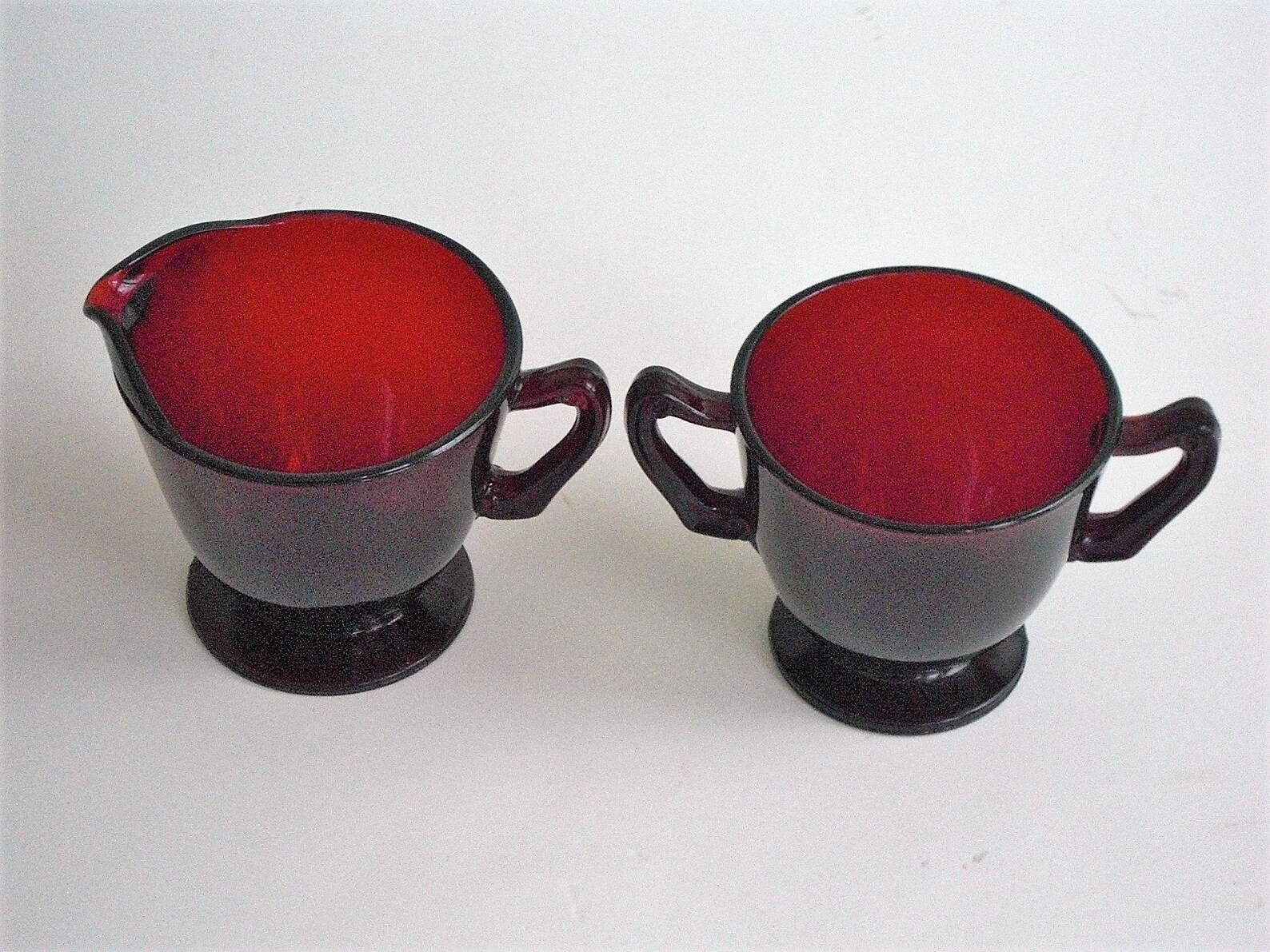 Royal Ruby Red Sugar Bowl Creamer Set by Anchor Hocking - Etsy