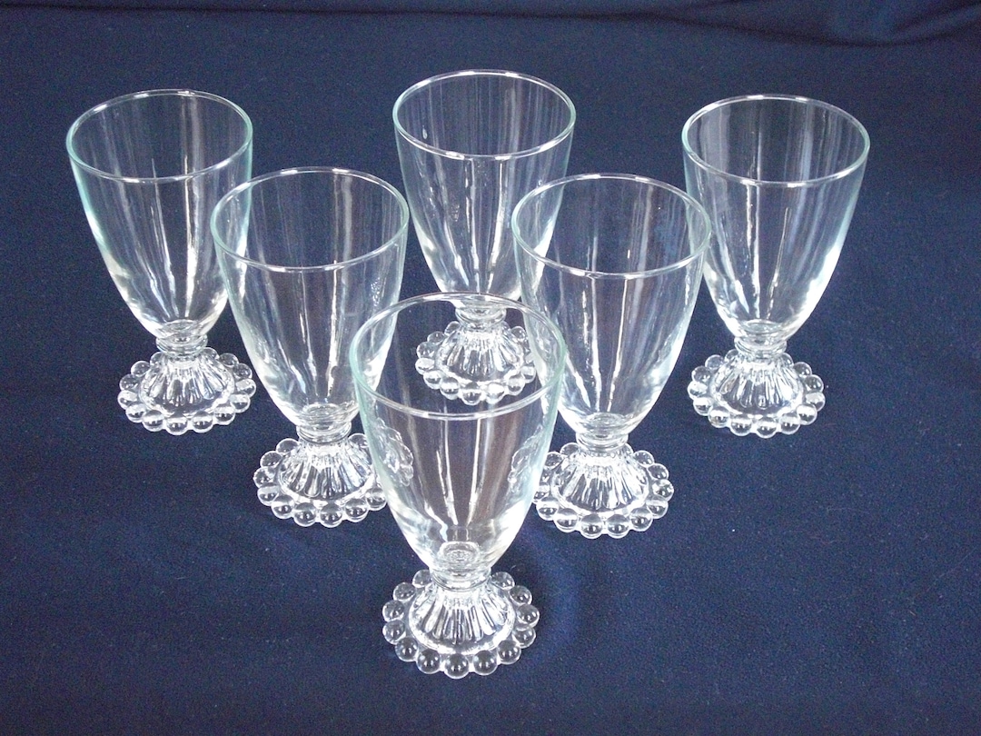 Set of 6 Vintage Fire King Bubble Boopie Crystal 8 Ounce Goblet Stem by Anchor Hocking - Etsy