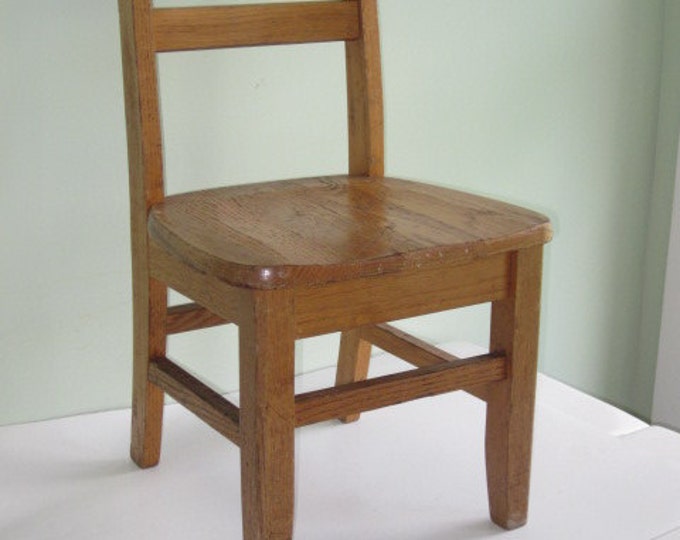 Antique Oak Child's Size School Desk Chair - Etsy