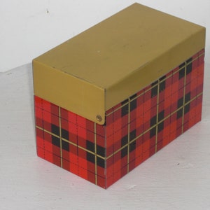Vintage Red Black Gold Plaid Recipe Box by Ohio Art - Etsy