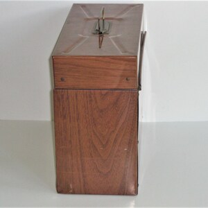 Vintage Porta File Brown Wood Grain Metal File Box by Ballonoff - Etsy