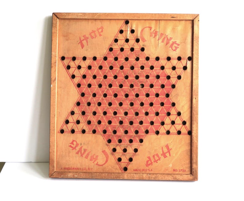 Vintage Wood Chinese Checkers Board - Etsy