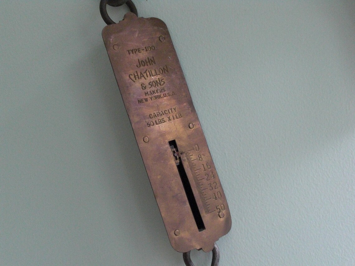 Vintage John Chatillon 50 Lb. Brass Scale - Etsy