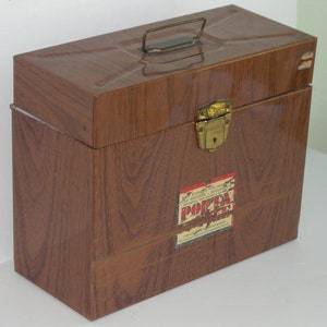 Vintage Porta File Brown Wood Grain Metal File Box by Ballonoff - Etsy