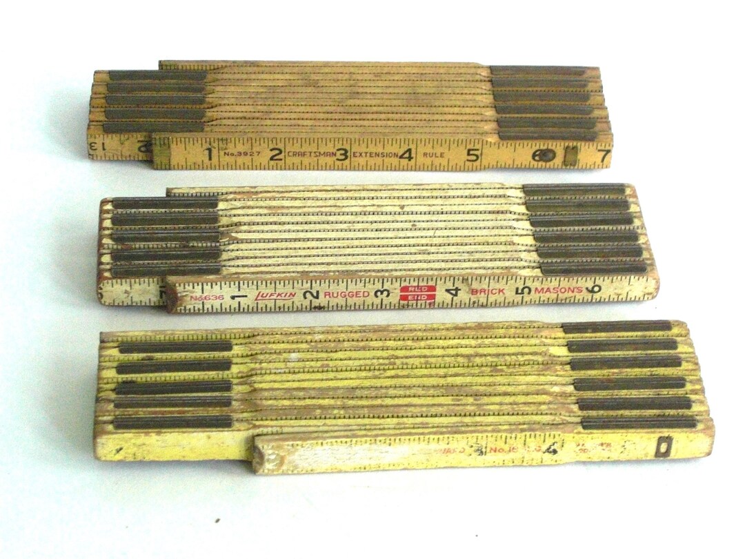 3 Vintage Folding Mason Brick Laying Folding Extension Rulers 72" - Etsy