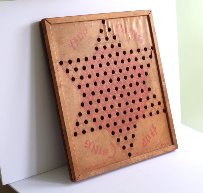 Vintage Wood Chinese Checkers Board - Etsy