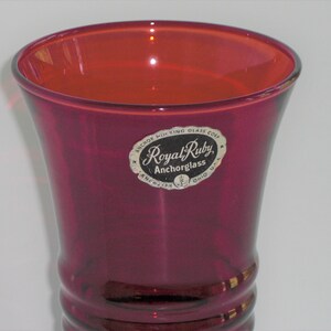 Fire King Royal Ruby Red Vase Original Label by Anchor Hocking - Etsy