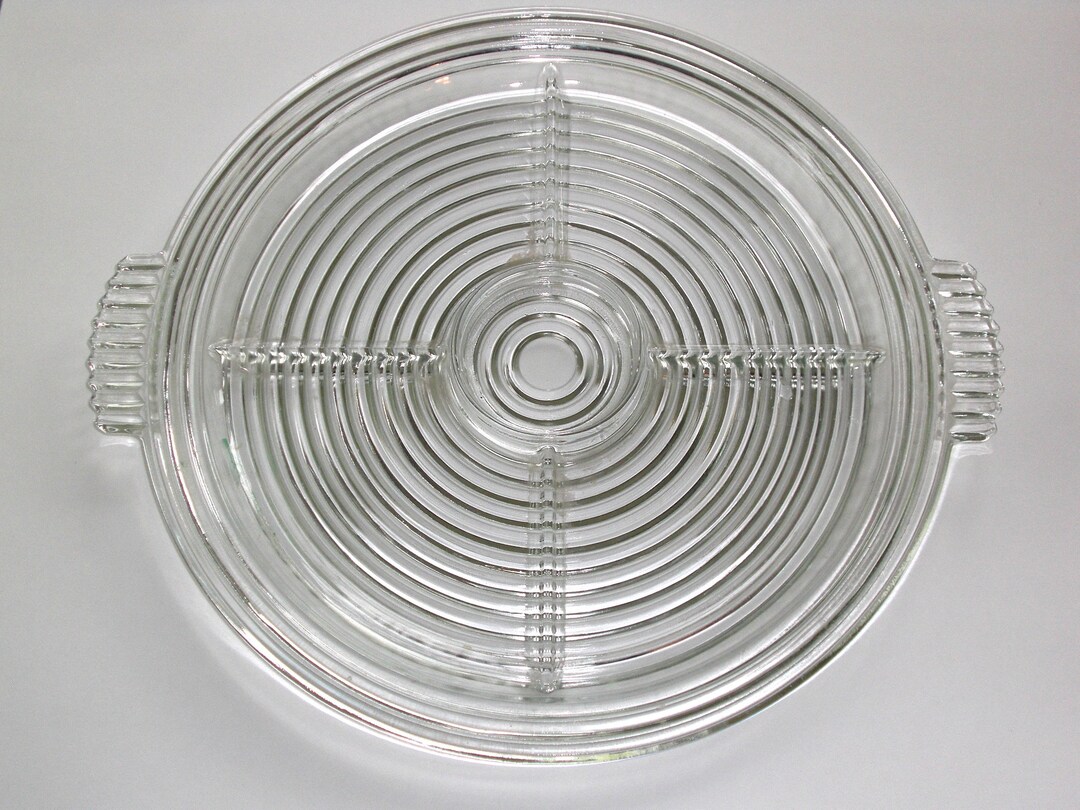 Vintage Manhattan Clear Depression Glass 5-part Relish Tray by Anchor ...