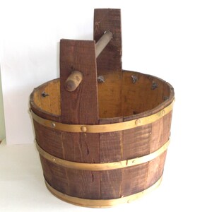 Antique Rustic Wood Nail Keg Bucket Pail With Handle - Etsy
