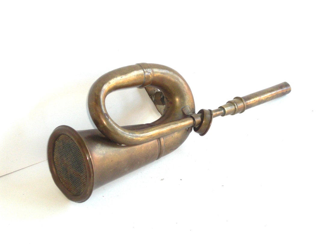 Antique Brass Bugle Car Horn - Etsy