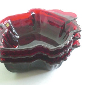 Set of 3 Fire King Ruby Red Maple Leaf Dishes - Etsy