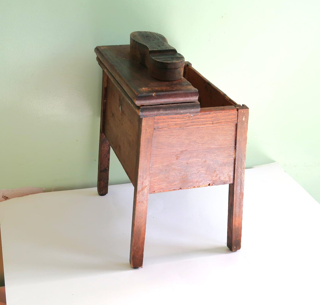 Vintage Wood Shoe Shine Bench Step Stool - Etsy