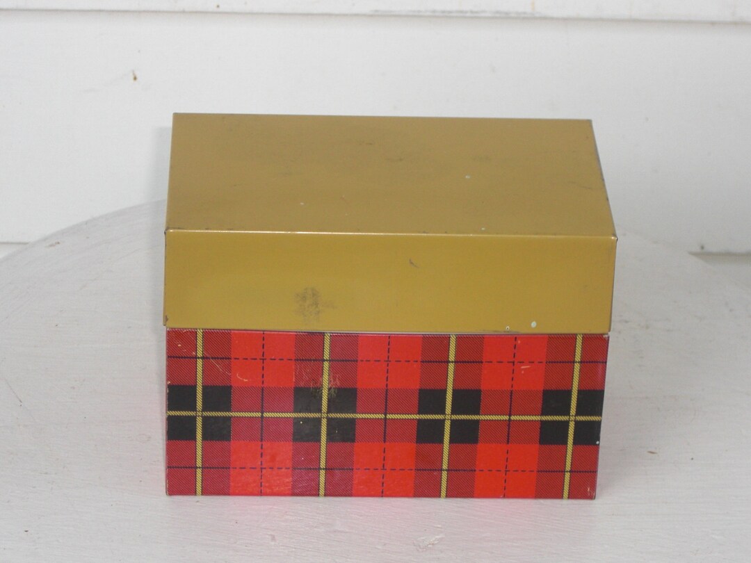 Vintage Red Black Gold Plaid Recipe Box by Ohio Art - Etsy