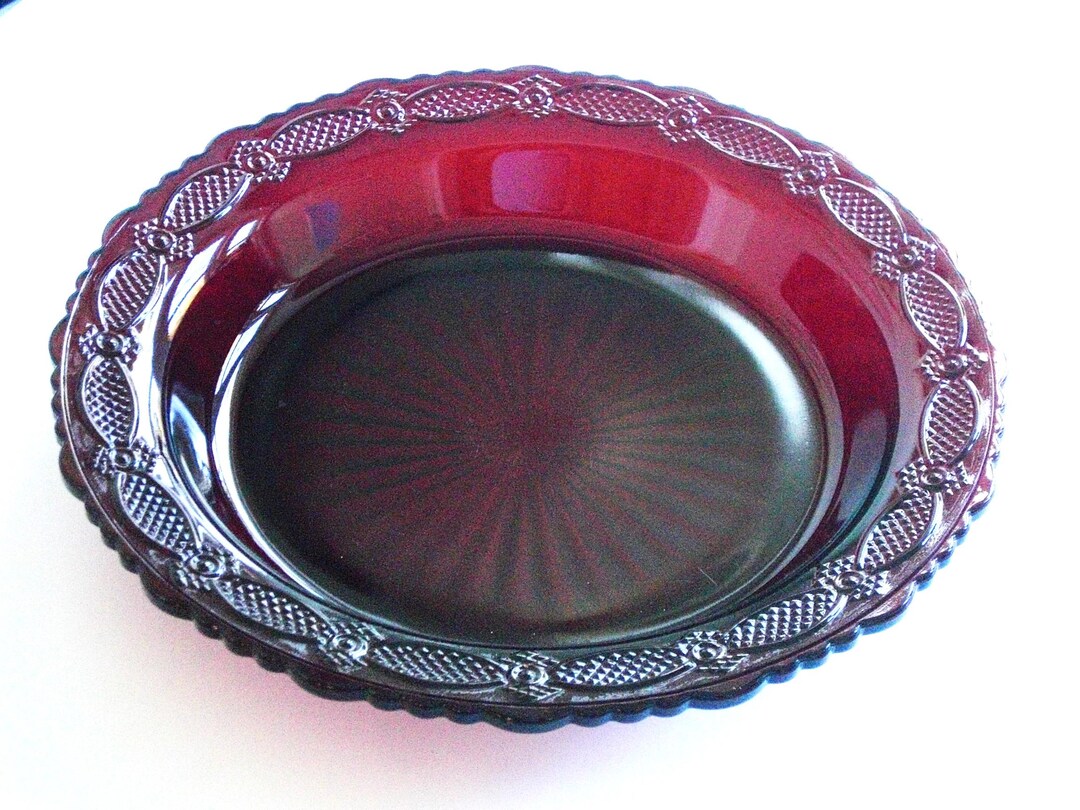 Avon Cape Cod Ruby Red Pie Plate Shallow Dish - Etsy