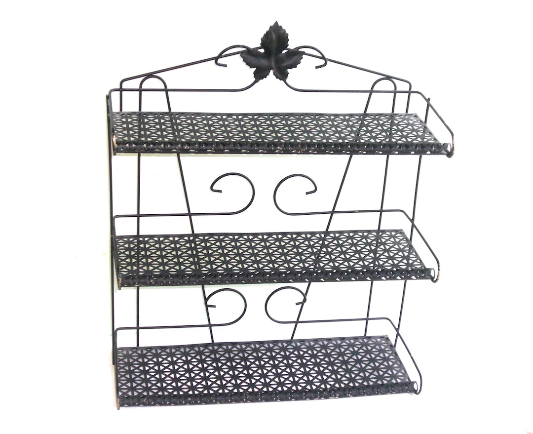 Vintage Black Wire Mesh 3-tier Hanging Shelf MCM - Etsy