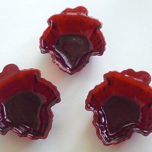 Set of 3 Fire King Ruby Red Maple Leaf Dishes - Etsy