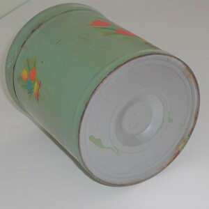 Vintage Green Tulip Metal Canister Storage Tin - Etsy