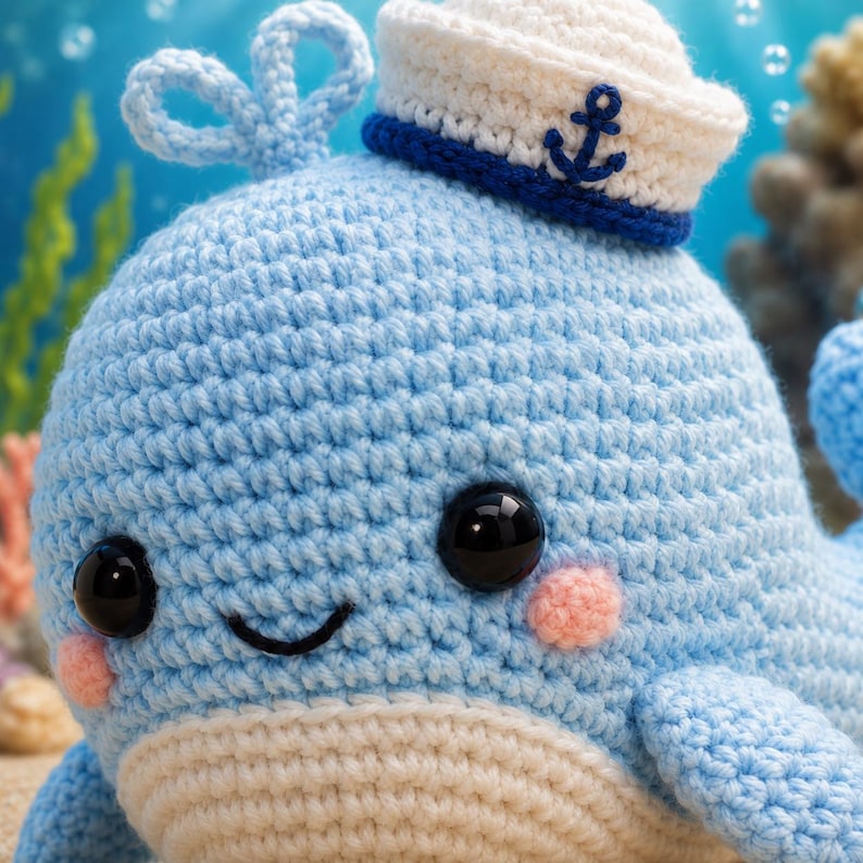 Ocean Animal Crochet Pattern PDF, Baby Whale Amigurumi Plush, Sea ...