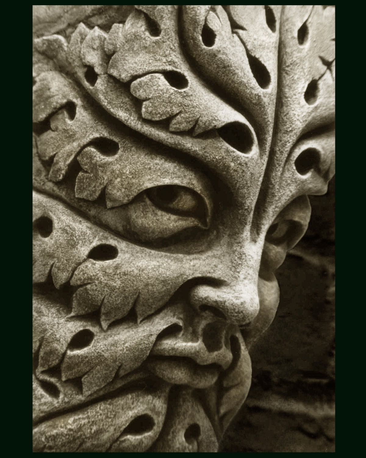 Bamberg Green Man Cast Stone Leaf Face Greenman Garden - Etsy