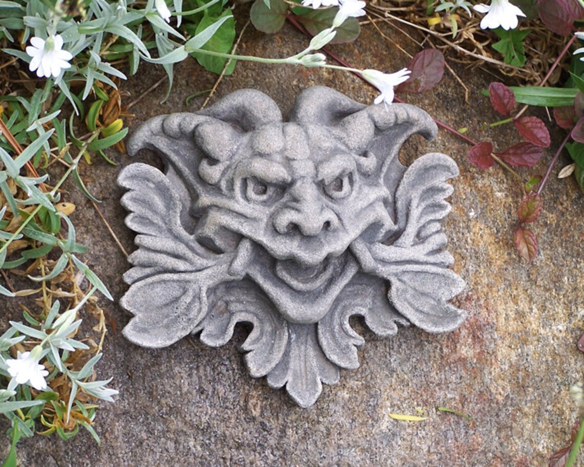 Grotesque, Garden Goblin, Mythological Green Man, Wall Decor, Cast ...