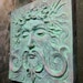 Sea God Tile, 4x4 Inch Square Verdigris Over Copper, Man's Face With ...