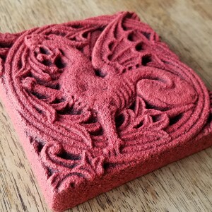 The Red Dragon Tile - Victorian Gothic Stone Carving - Cast Stone ...