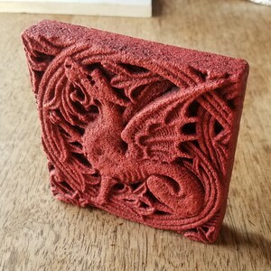 The Red Dragon Tile - Victorian Gothic Stone Carving - Cast Stone ...