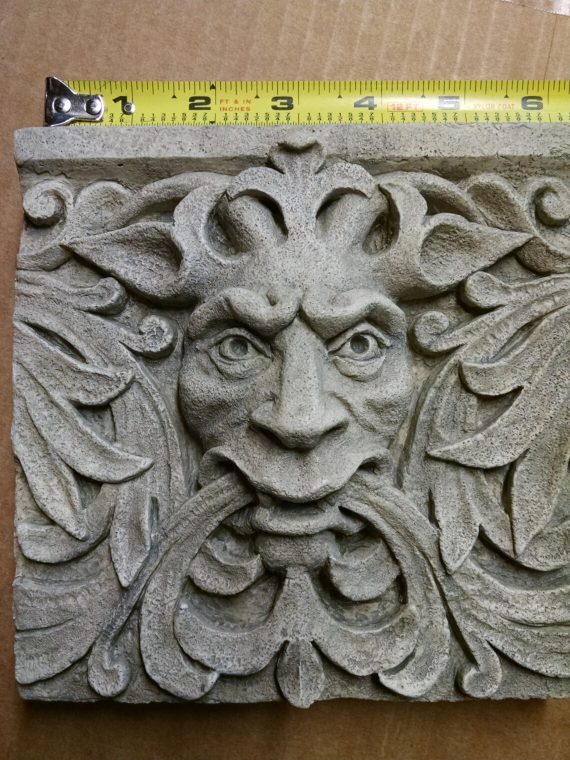 Bigger Green Man Satyr, 6 Inch Square Architectural Detail, Cast Stone ...