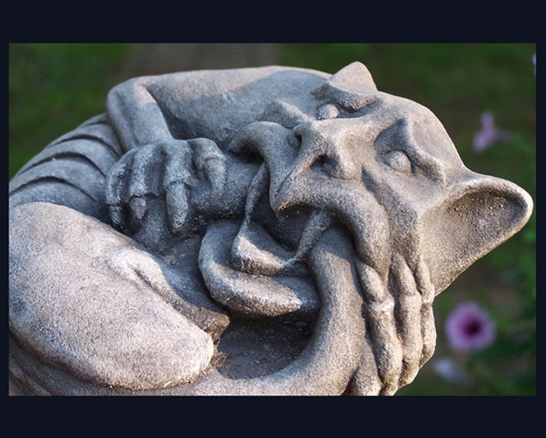 Mortholomew Gargoyle cat tail biter-grotesque gothic stone | Etsy