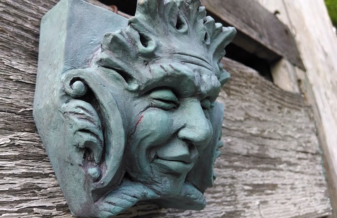Bacchus Green Man in a Verdigris Finish, Wall Art, Garden Decoration ...