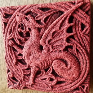The Red Dragon Tile - Victorian Gothic Stone Carving - Cast Stone ...