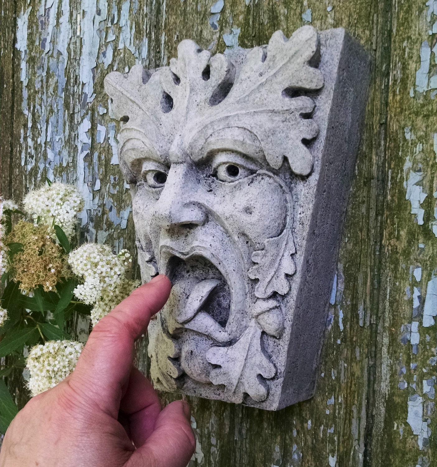 Green Man Mouth of Truth Keystone Leaf Face Greenman - Etsy UK