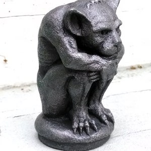 Gothic Imp Gargoyle, Small Irving in Blackened Iron, Cast Shadows ...