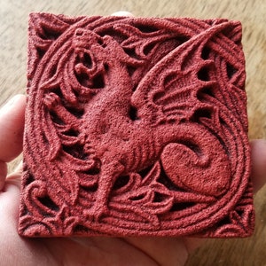 The Red Dragon Tile - Victorian Gothic Stone Carving - Cast Stone ...