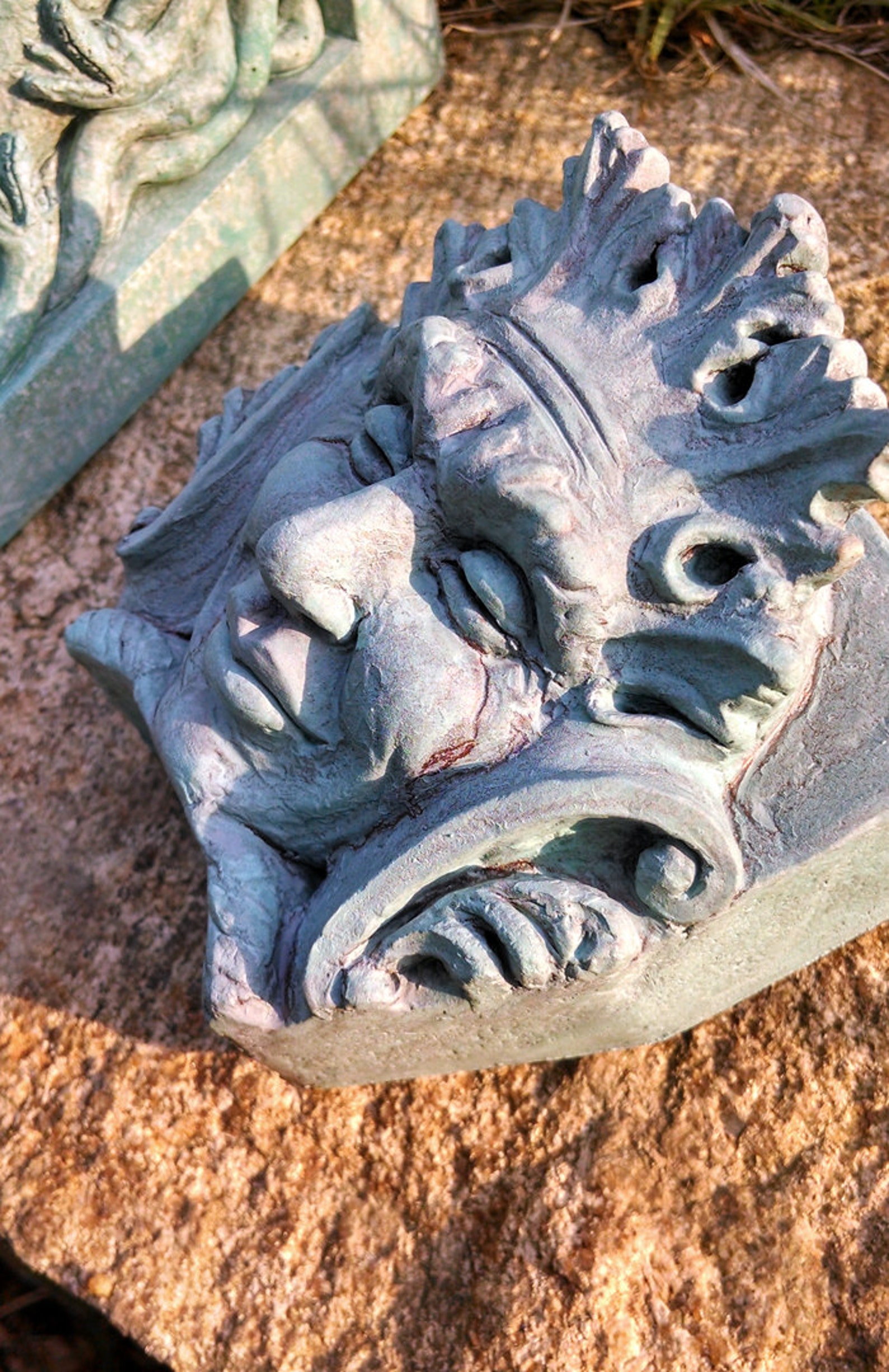 Bacchus Green Man in a Verdigris Finish, Wall Art, Garden Decoration ...