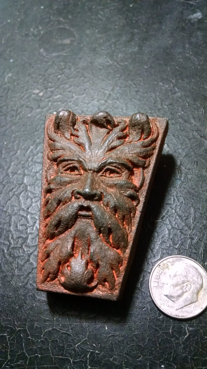 Weathered Iron Finish Greenman Keystone-small Victorian - Etsy