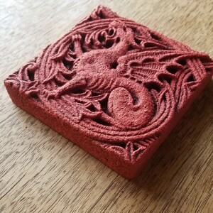 The Red Dragon Tile - Victorian Gothic Stone Carving - Cast Stone ...