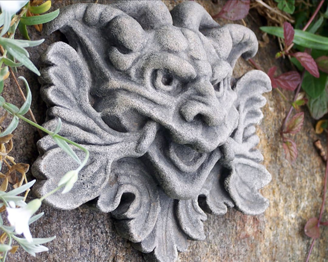 Grotesque, Garden Goblin, Mythological Green Man, Wall Decor, Cast ...