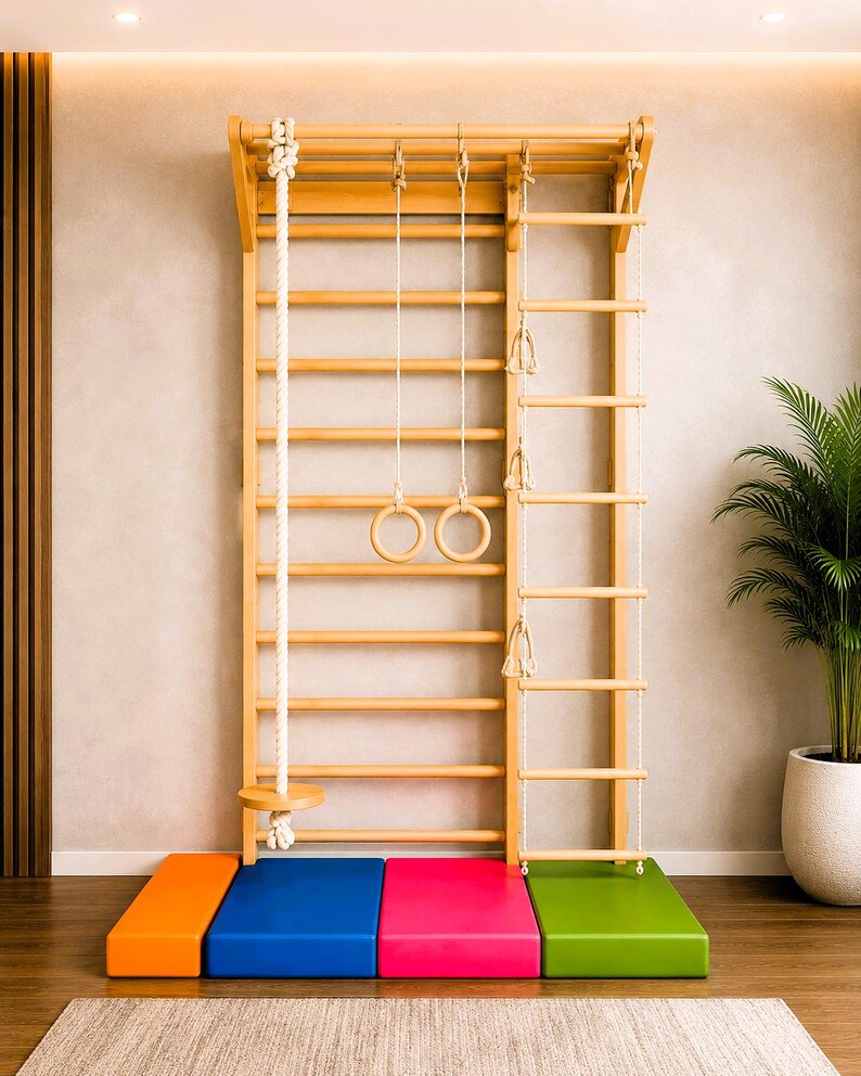 Plan de mur d'escalade à monter soi-même avec une échelle suédoise en ...