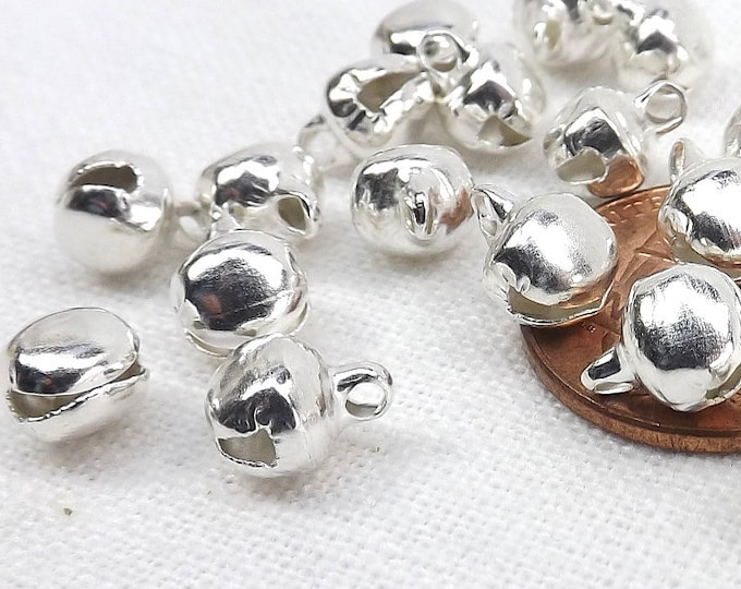 Tiny Bells 100 Pieces 6mm Silver Plated Steel Jewelry Craft Supply ...
