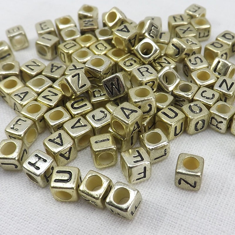 Square Alphabet Letter Beads - Etsy