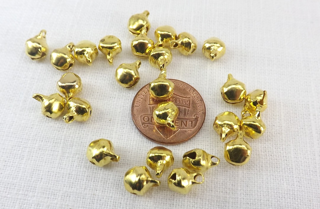 Bells 100 Pieces 6mm Gold Color Steel Jewelry Craft Supplies Jewelry ...