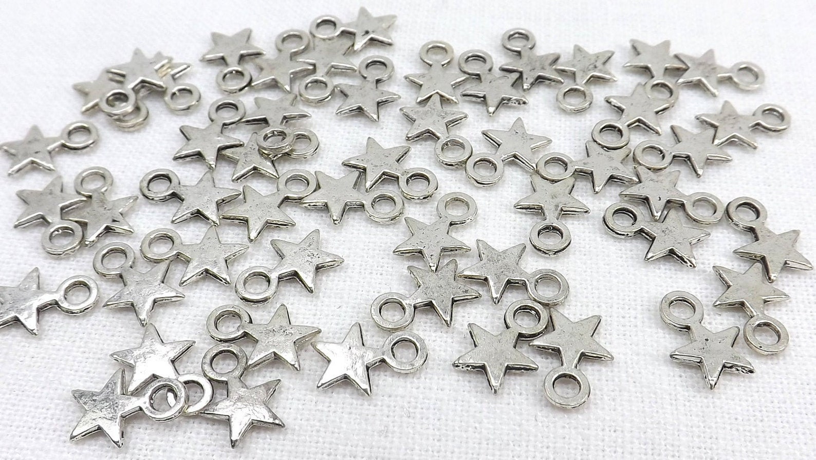 Star Charms 50 Pieces 8 Mm Stars Two Sided Flat Antiqued - Etsy