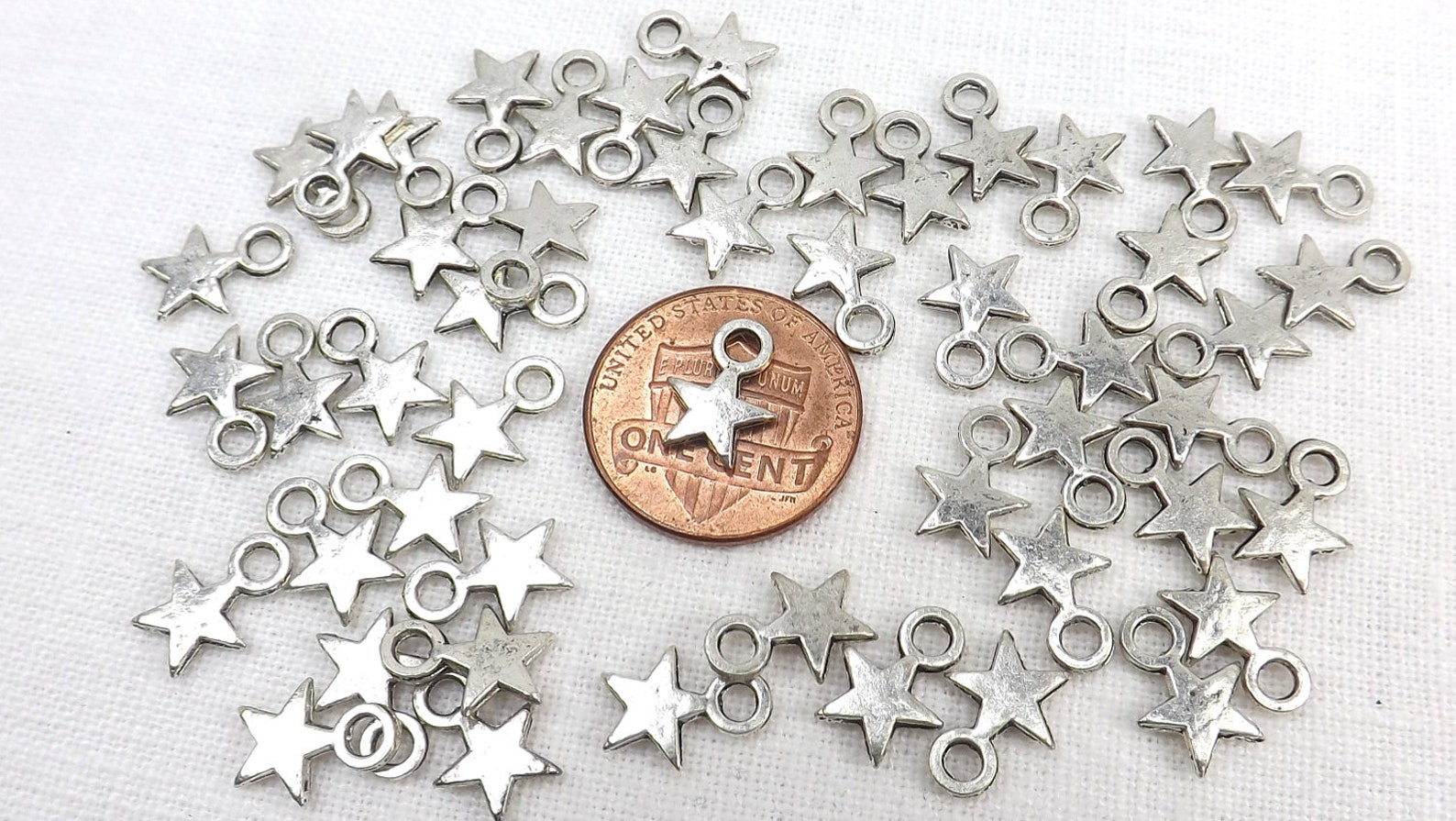 Star Charms 50 Pieces 8 Mm Stars Two Sided Flat Antiqued - Etsy