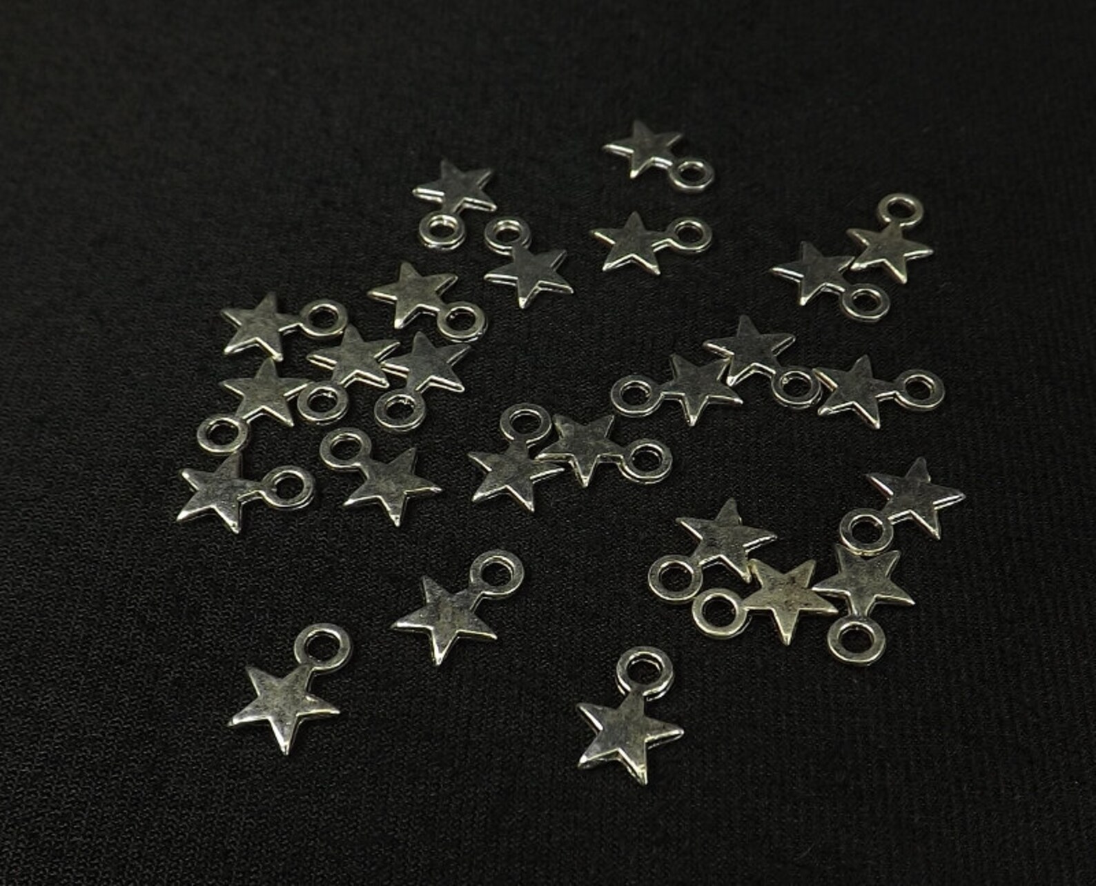 Star Charms 50 Pieces 8 Mm Stars Two Sided Flat Antiqued - Etsy
