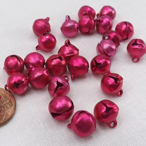 Jingle Bells Dark Pink Bells 10mm Bell Charm Jewelry Supply Pink Craft ...